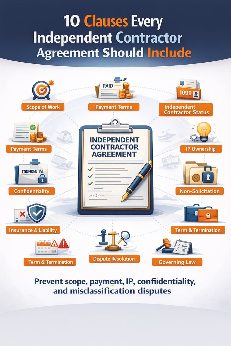 10 Must-Have Clauses in an Independent Contractor Agreement